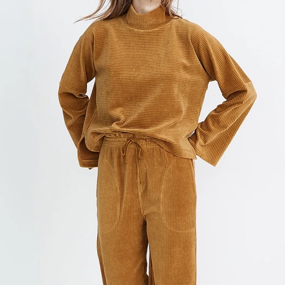 Madewell | Sweaters | Madewell Texture Thread Velour Corduroy Mockneck ...